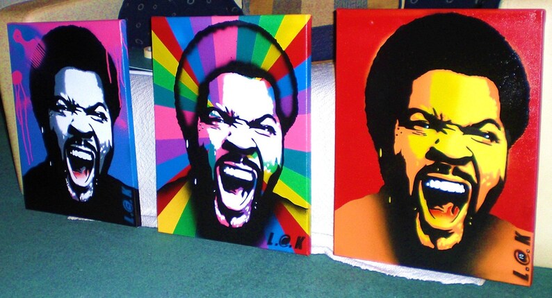 Ice Cube portrait painting stencil art spray paint hip hop | Etsy