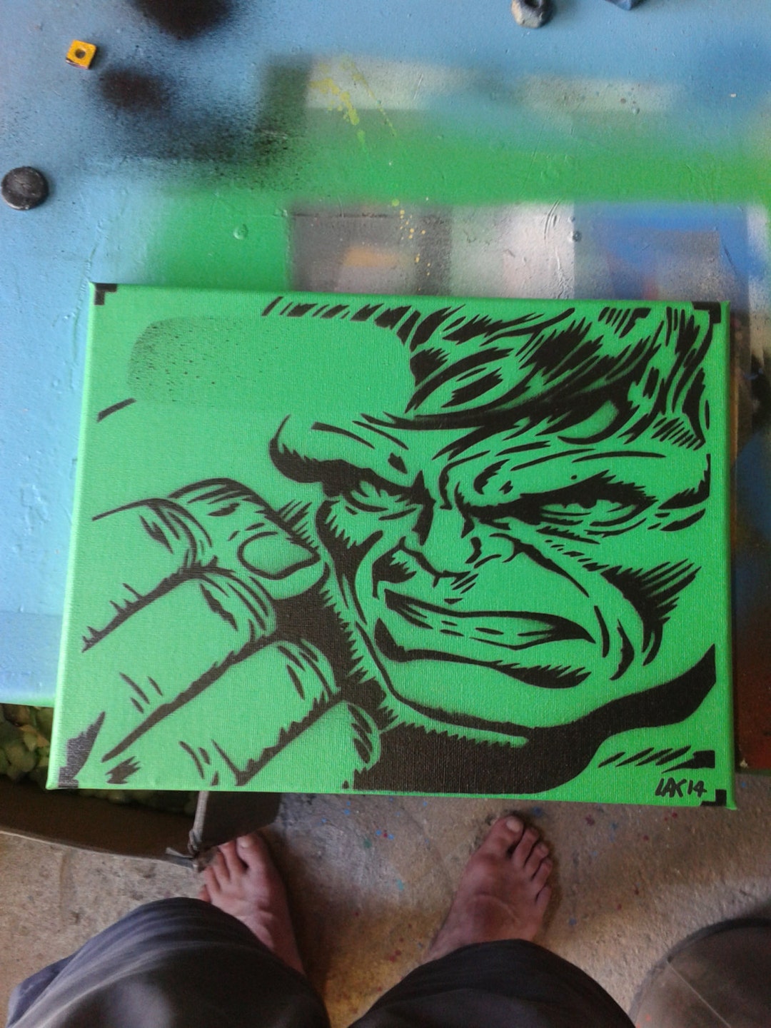 Hulk Canvas Art Painting Stencil Art Kids Art Comics Green - Etsy