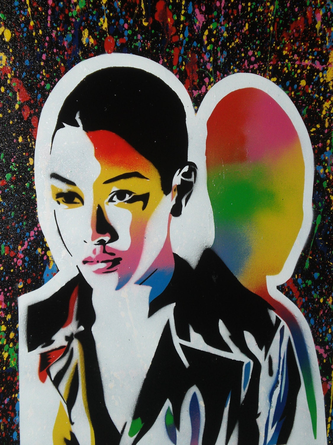 Asian Android Painting Stencil Art Graffiti Art Canvas Spray | Etsy UK