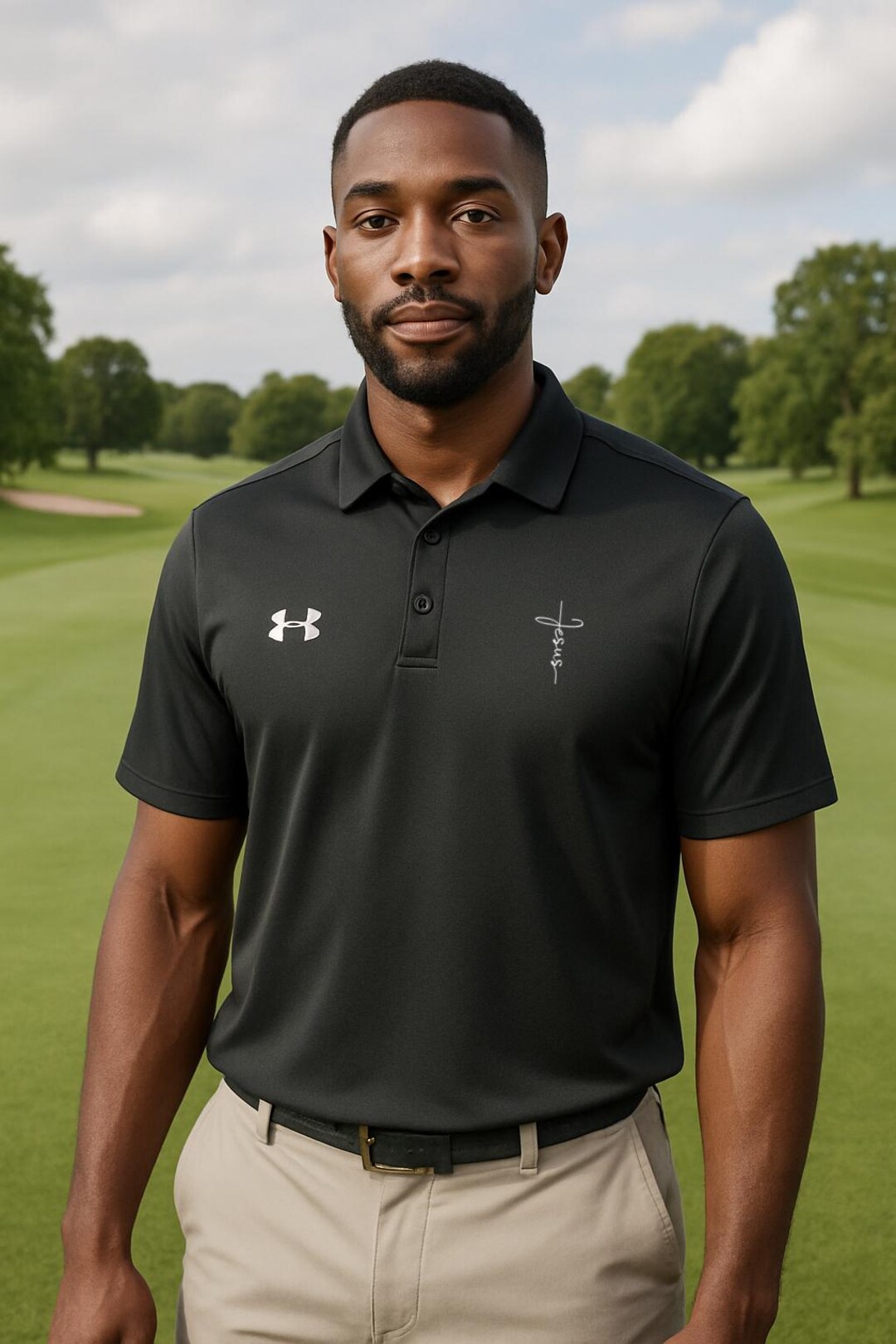 Jesus Cross Under Armour Polo Shirt | Christian Performance Polo | Mens ...
