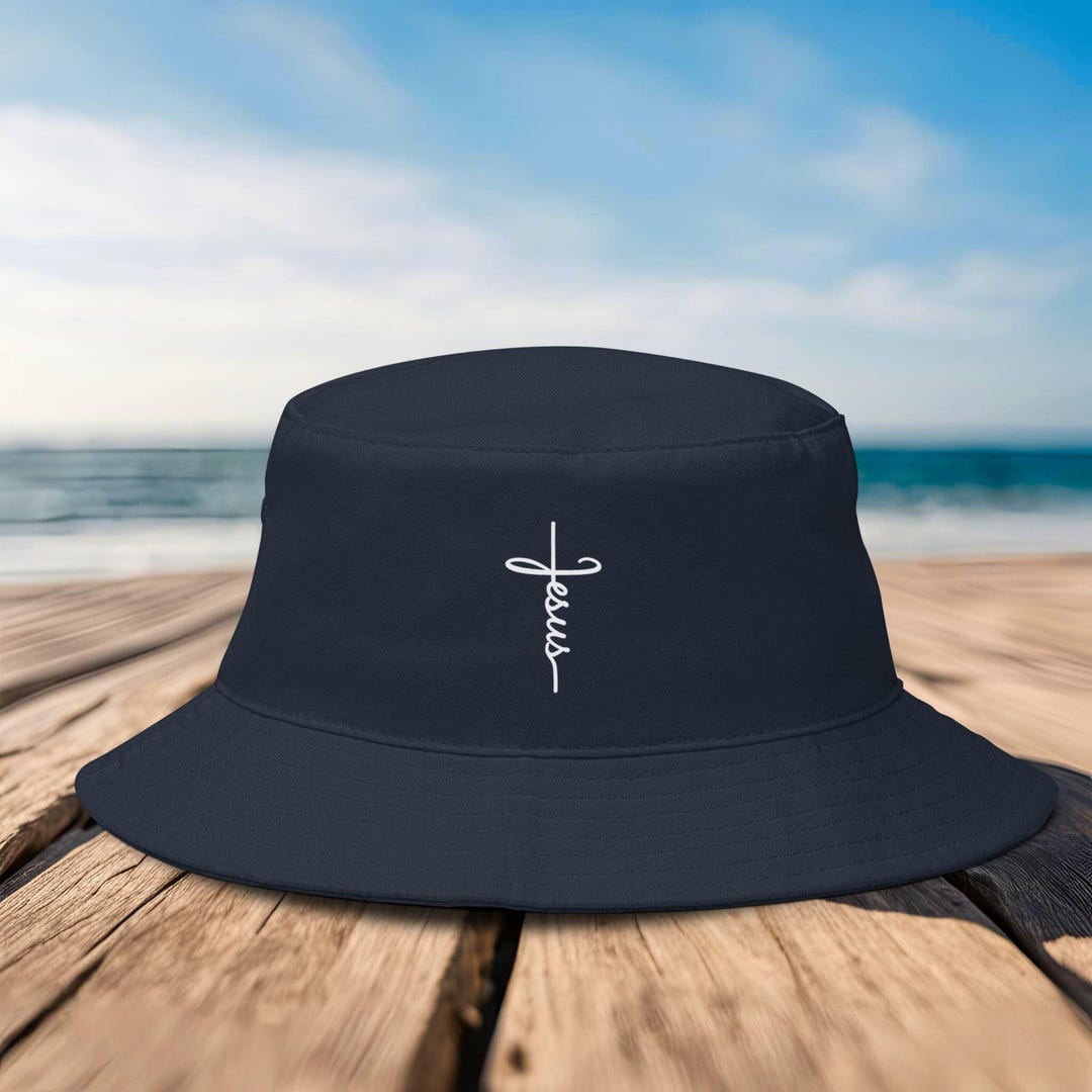 Jesus Cross Bucket Hat, Bucket Hat, Christian Hat, Faith Apparel, Jesus ...