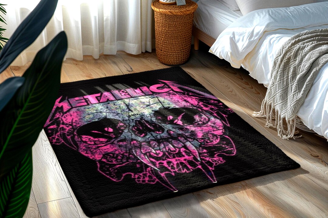 Metallica Rug, Vintage Rock Music Rug, Perfect Gift for Rock Fans ...