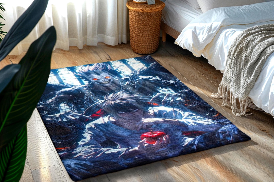 Death Note Rug, Yagami Light Custom Rug Desing for Animel Funs, Death ...
