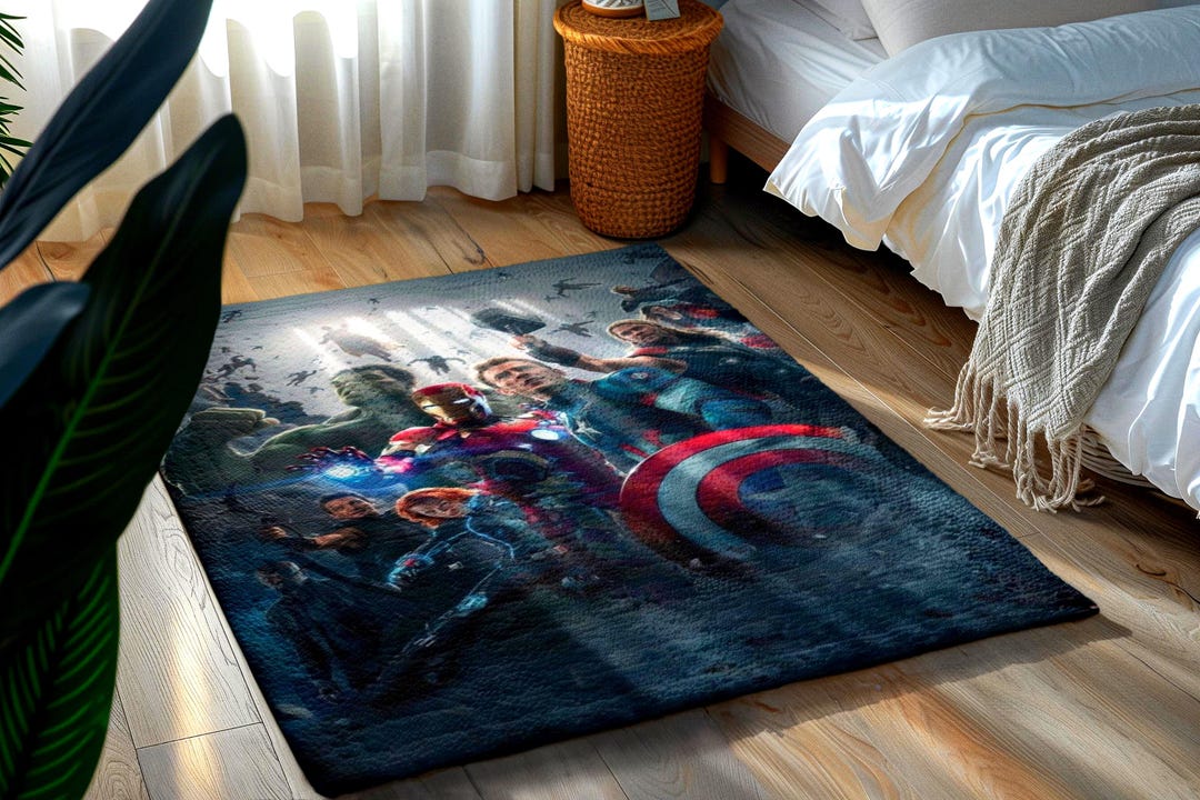 Avengers Rug,marvel Avengers Rug,gaming Room Decor,custom Rug Design ...
