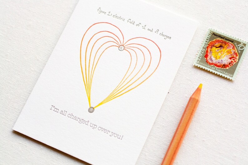 Letterpress Love Note Electric Field Charge - Etsy