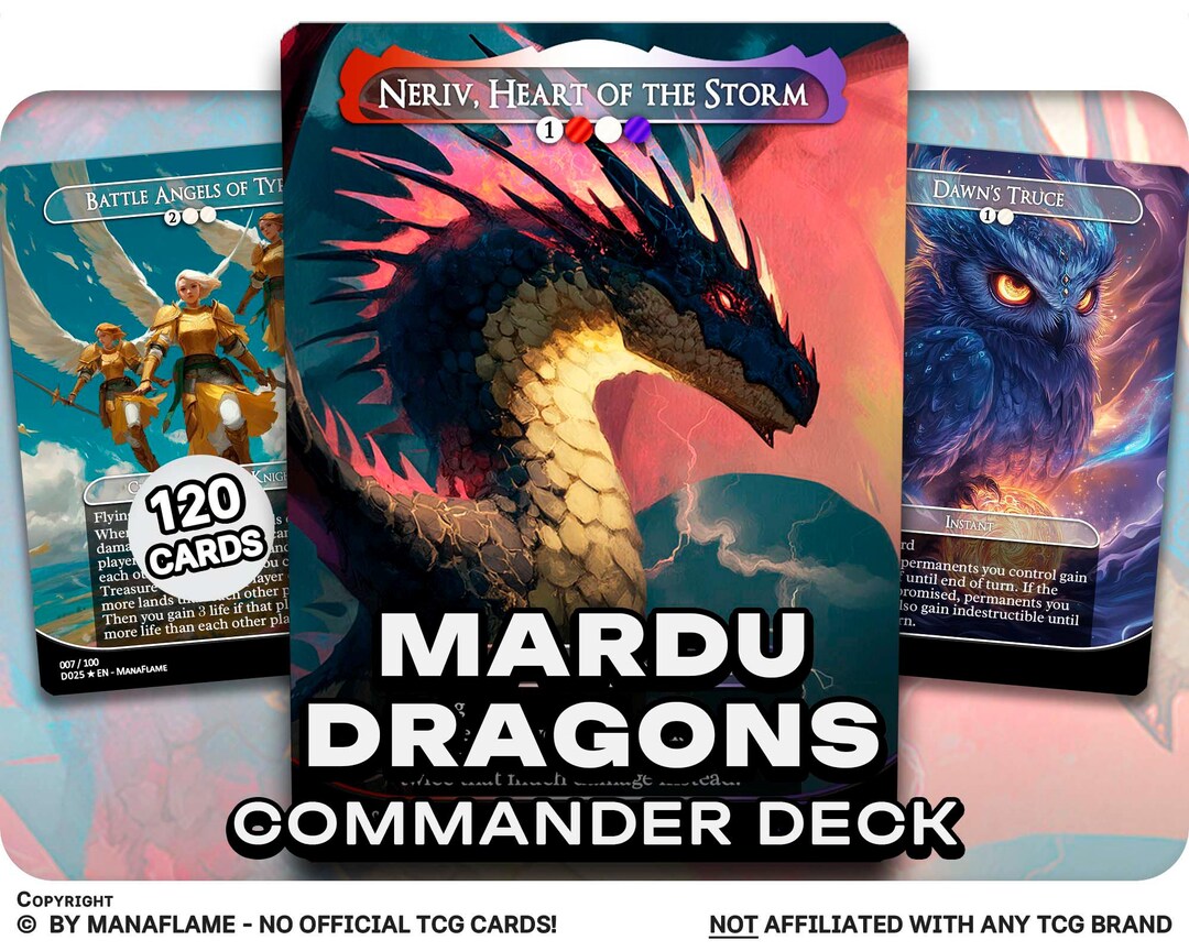 Neriv, Heart of the Storm Mardu Dragons - 120 Proxy Cards - Commander ...