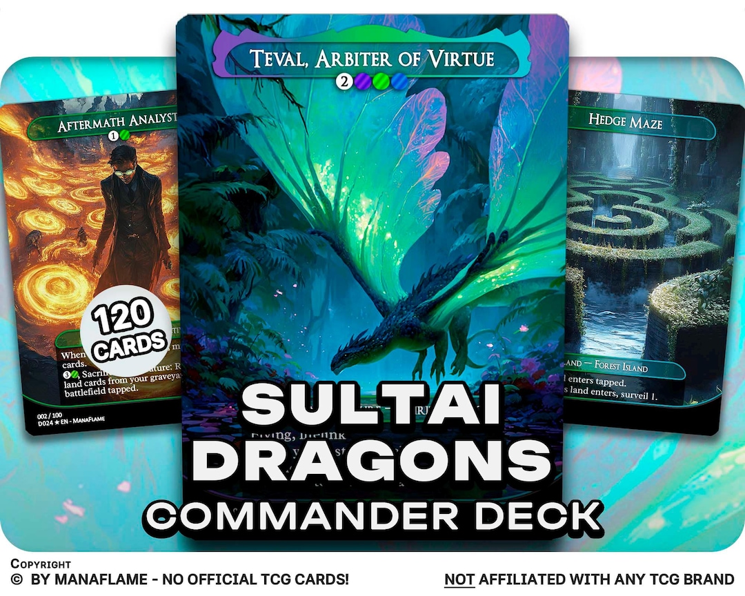 Teval, Arbiter of Virtue Sultai Dragons - 120 Proxy Cards - Commander ...