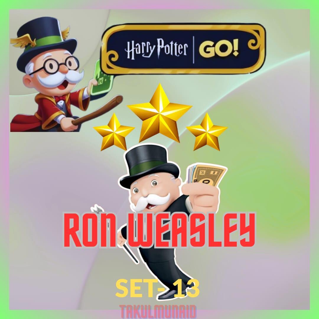 Ron Weasley - Monopoly GO - 3 Sterne Sticker - Set 13 - Schnelle ...