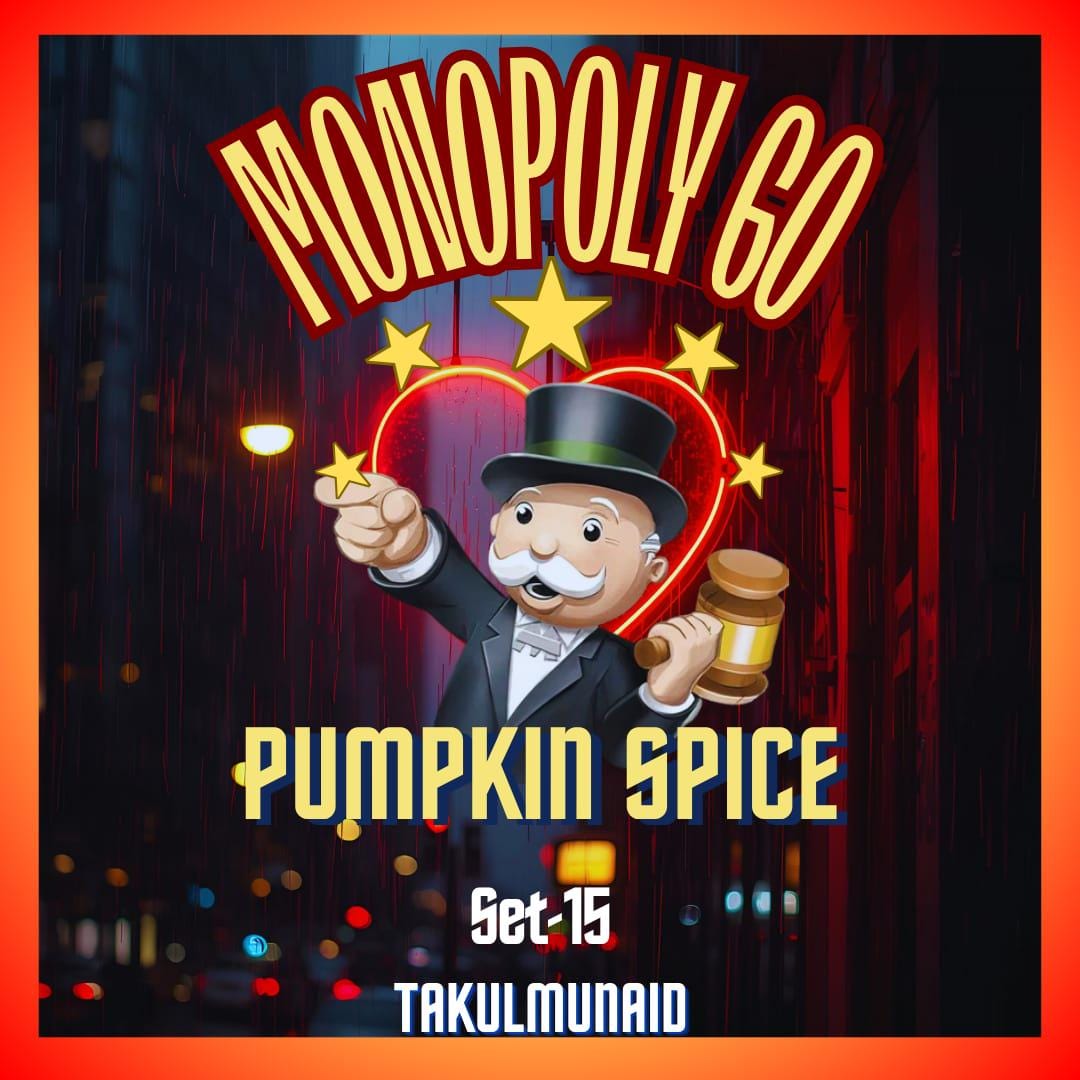 Pumpkin Spice - 5 Stars Set 15 Monopoly GO Sticker Fast Work,,, - Etsy