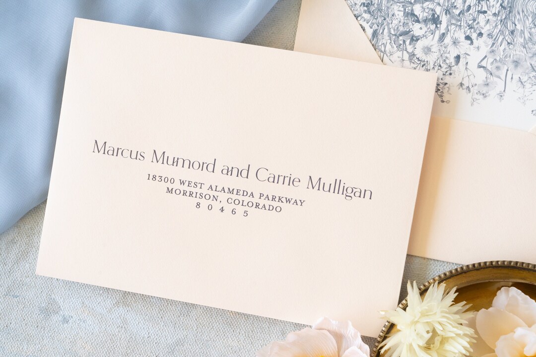 Digitally Printed Guest and Return Addressing for Wedding Invitation - Etsy
