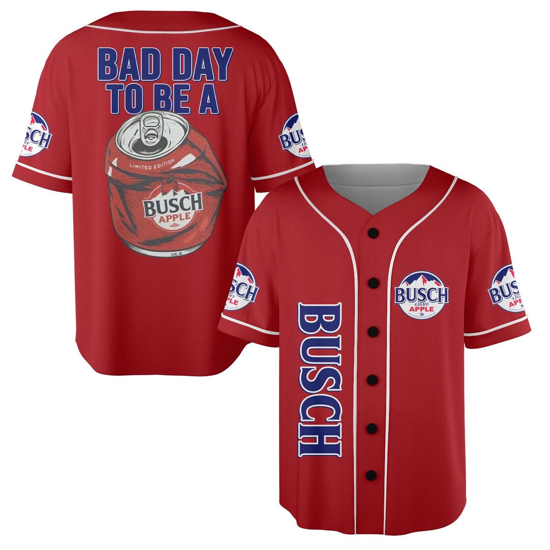 Busch Light Apple Baseball Jersey – Bad Day to Be a Busch Apple Graphic ...