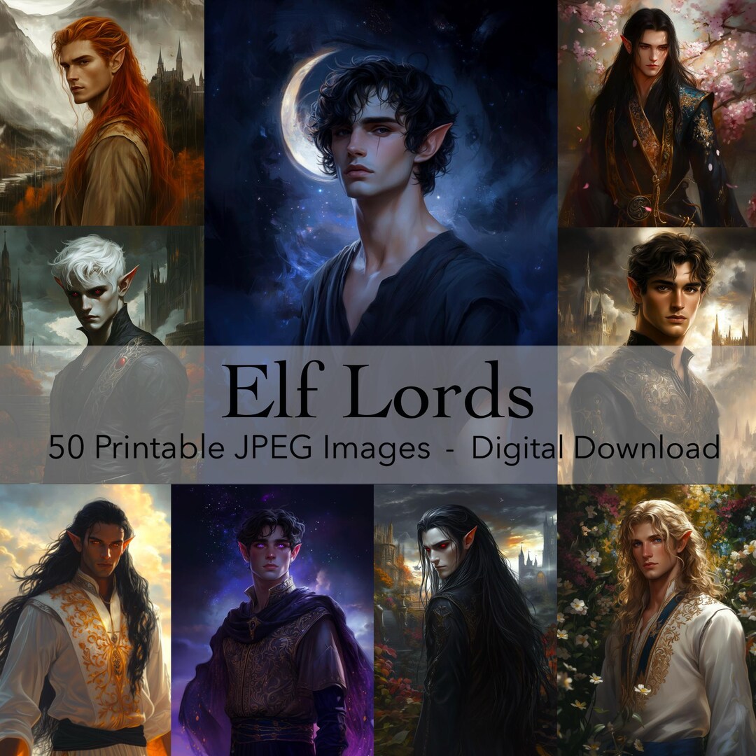 Elf Lords, High Fae Lords + Prince - 50 JPEG Digital Download Printable ...