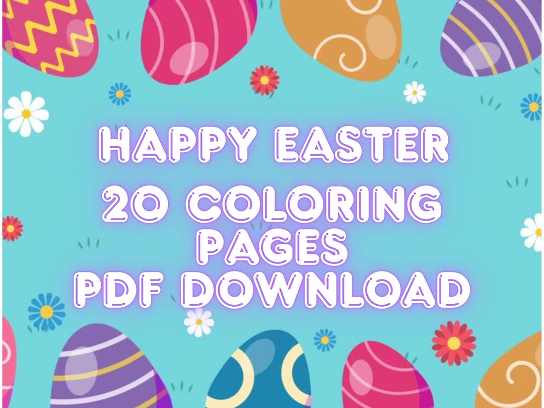 20 Easter Printable Coloring Pages, Happy Easter Printables, Bunnies ...