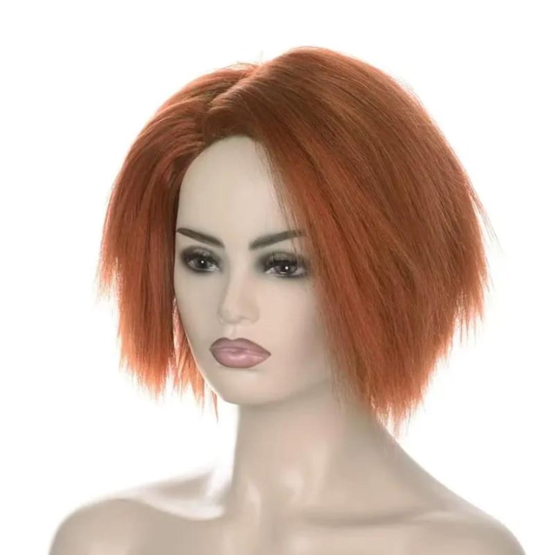 Chucky Horror Movie Cosplay Wigbreathable Rose Net Short Orange Curly ...