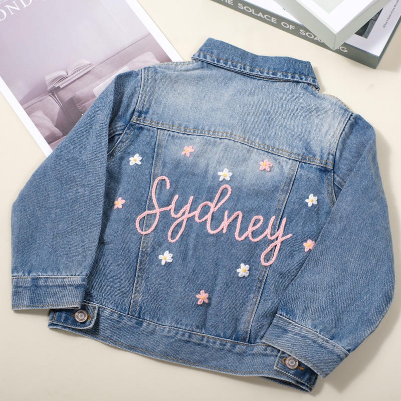 Hand Embroidered Jean Jacket - Etsy