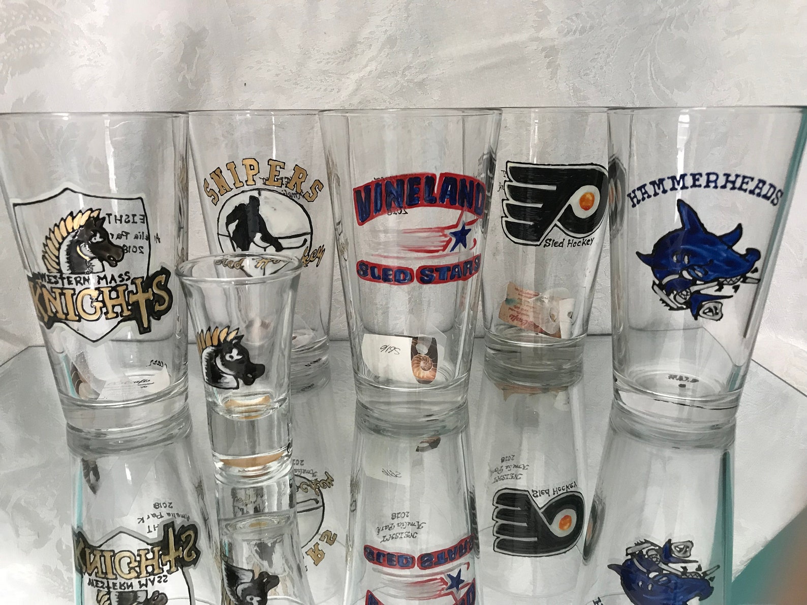 Beer Glass, Sled Hockey, Paralympic, Sledge Hockey Hand Painted - Etsy