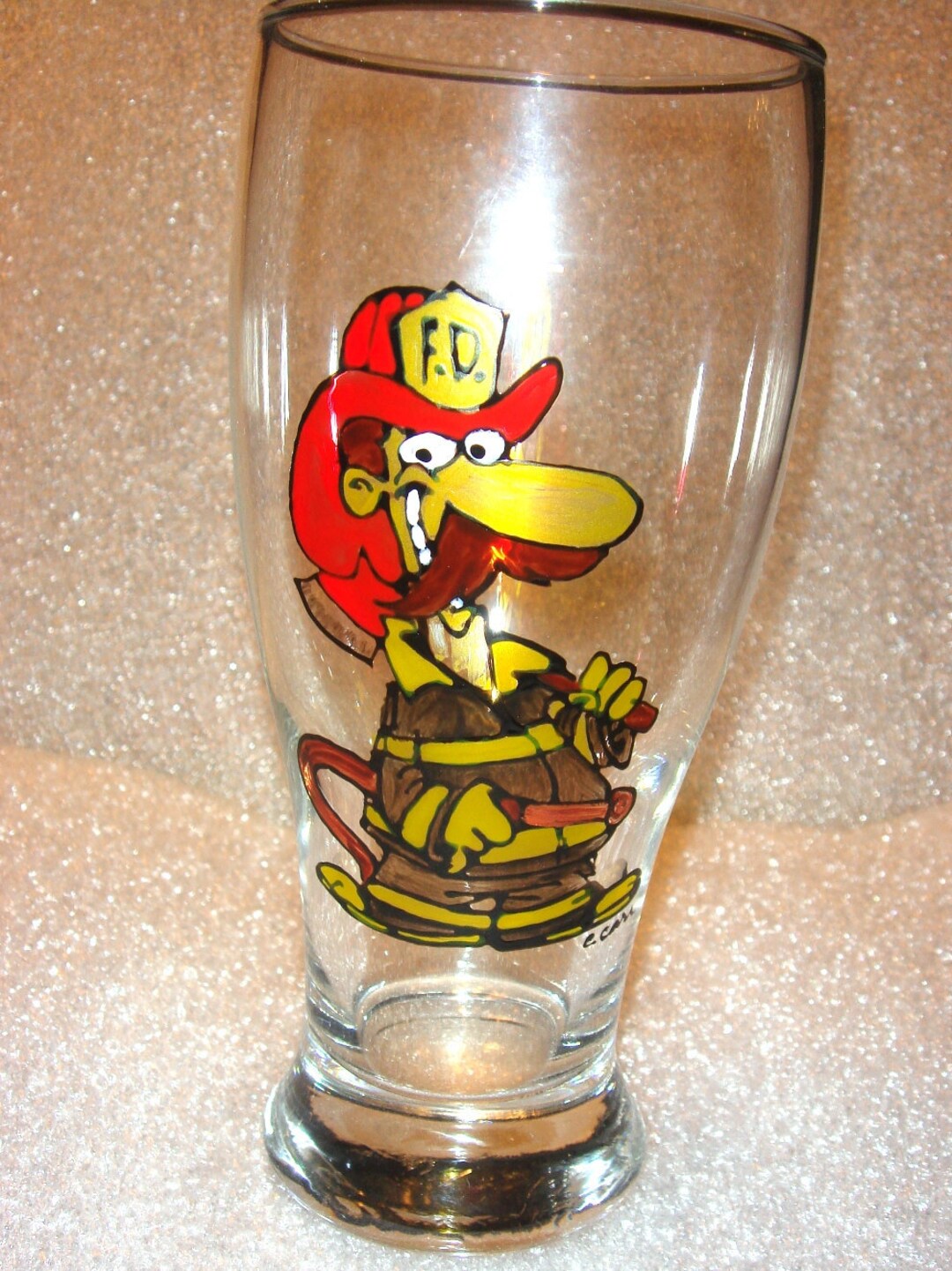Beer Glass, Fireman Beer Glass, Comical Fireman Gift, Pint Glass - Etsy