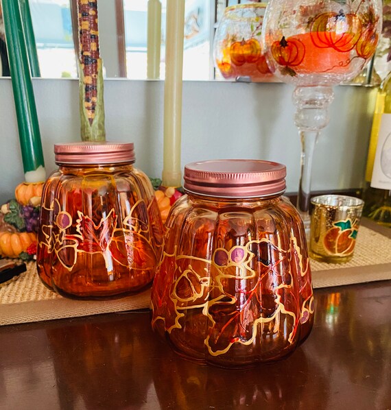 Colored Glass Storage Jars