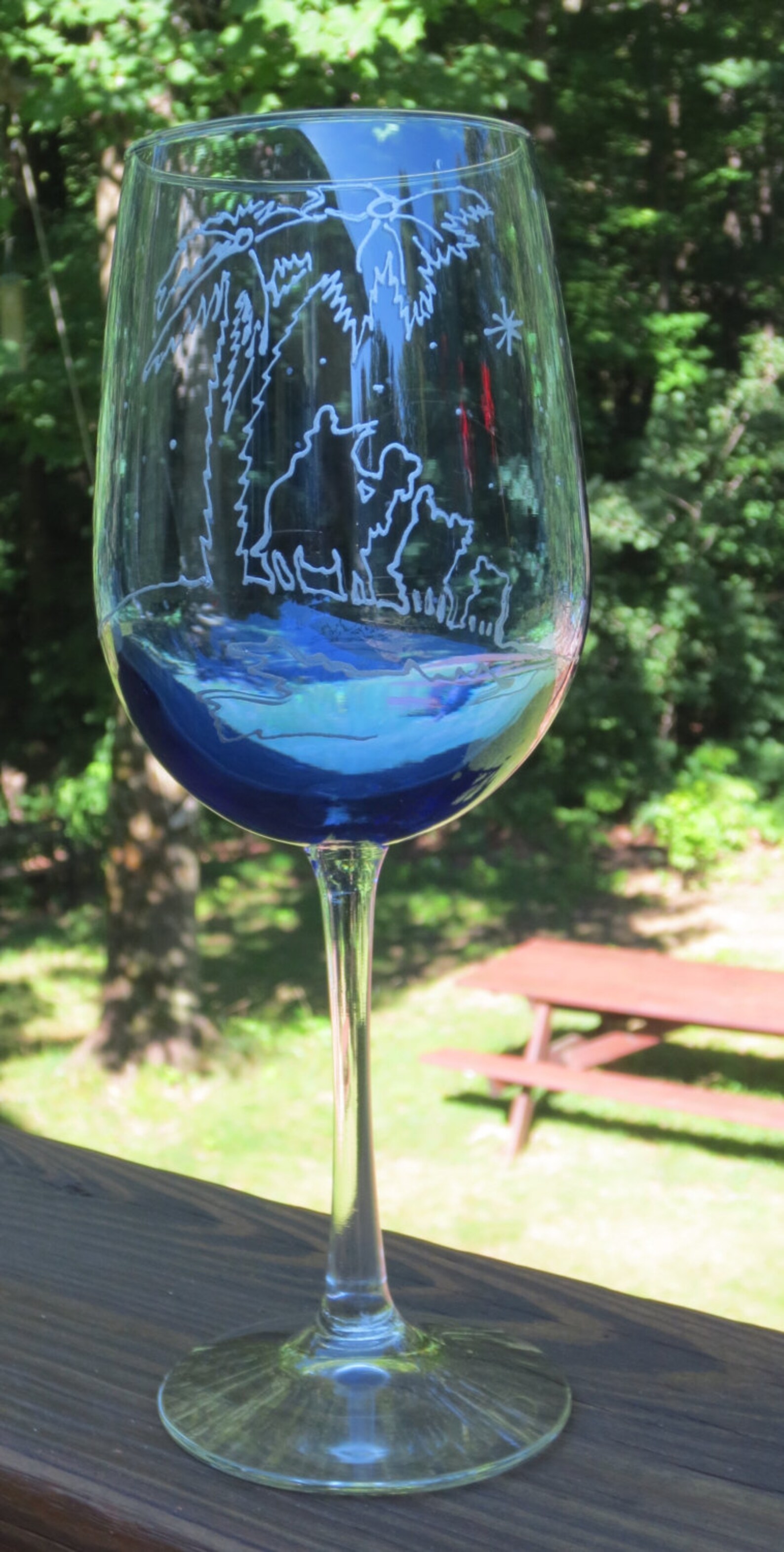 Three Kings Wine Glass Wise Men Christmas Hand Painted Blue - Etsy