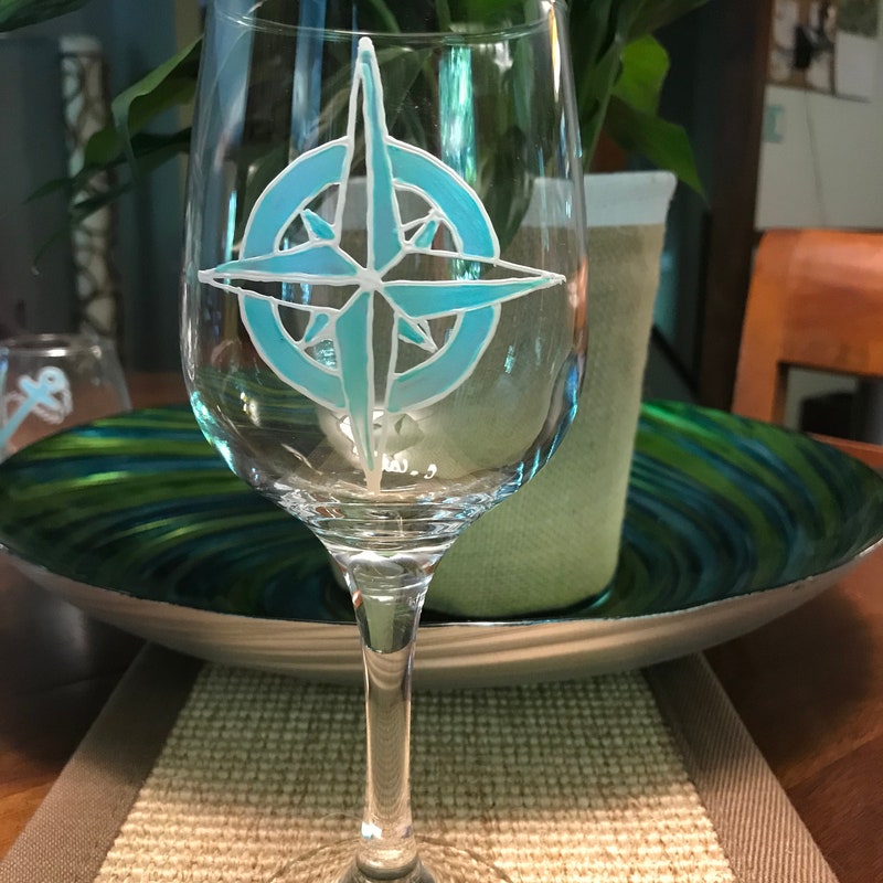 Compass Wine Glass - Etsy