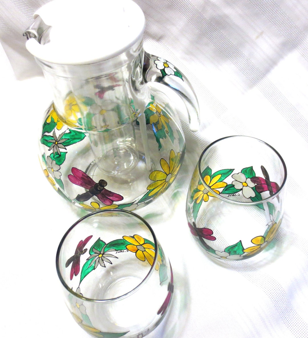 Wine Bar Set, Wine Chiller Pitcher, Stemless Wine Glasses, Set Spring ...