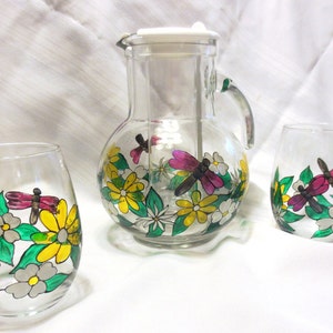 Wine Bar Set, Wine Chiller Pitcher, Stemless Wine Glasses, Set Spring ...