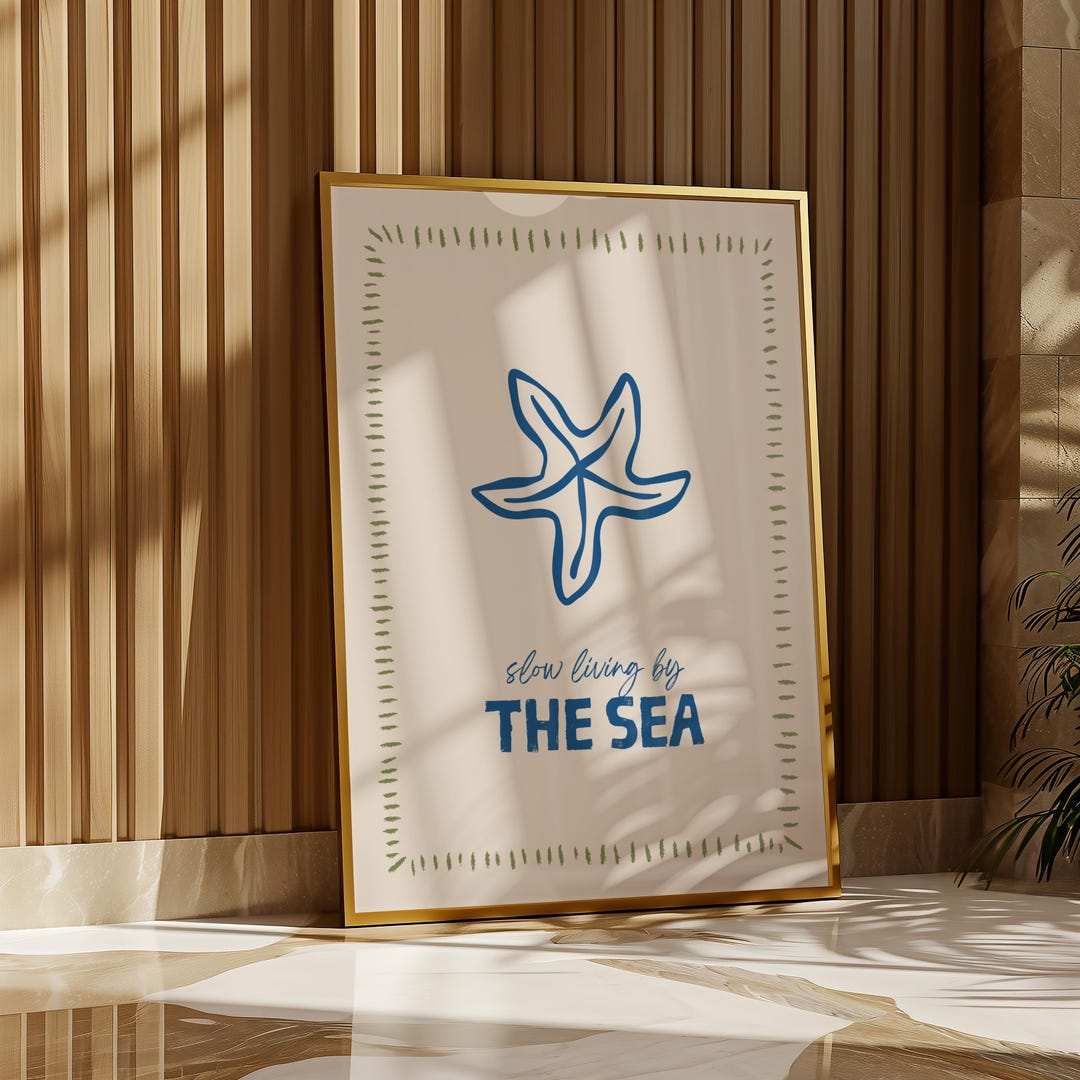 Starfish Print– Slow Living Coastal Print, Preppy Beach House Decor ...