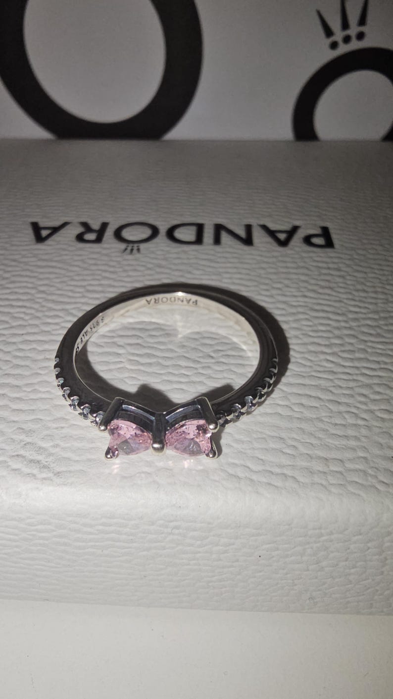 Pandora Pink Bow Ring Size 56 - Etsy