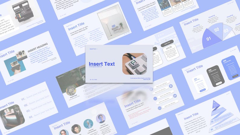 Moderne Blue Pitch Deck - Powerpoint & Canva - Etsy