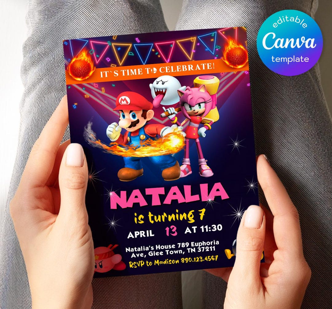 Printable Smash Bros Invitation, Fighting Birthday Invite, Editable ...