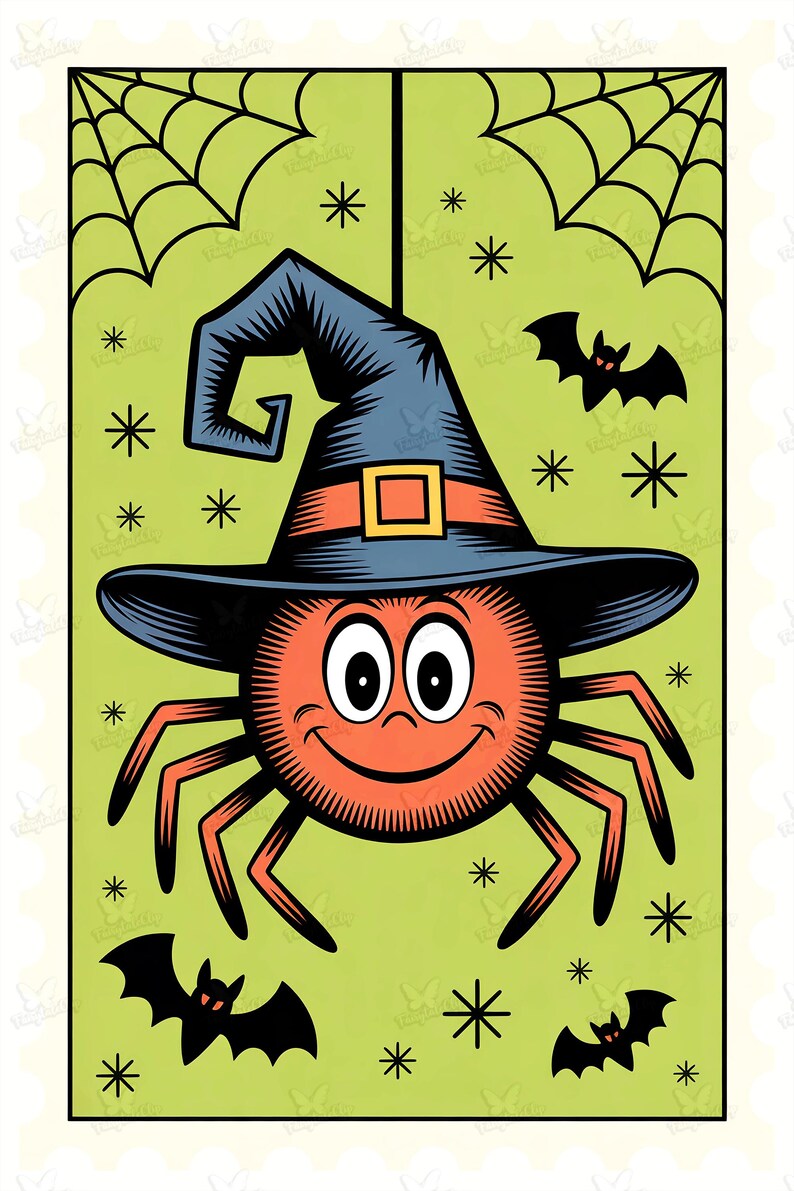 Witchy Halloween Stamps: Black Cat, Crow & Pumpkin Art (12 PNG) - Etsy