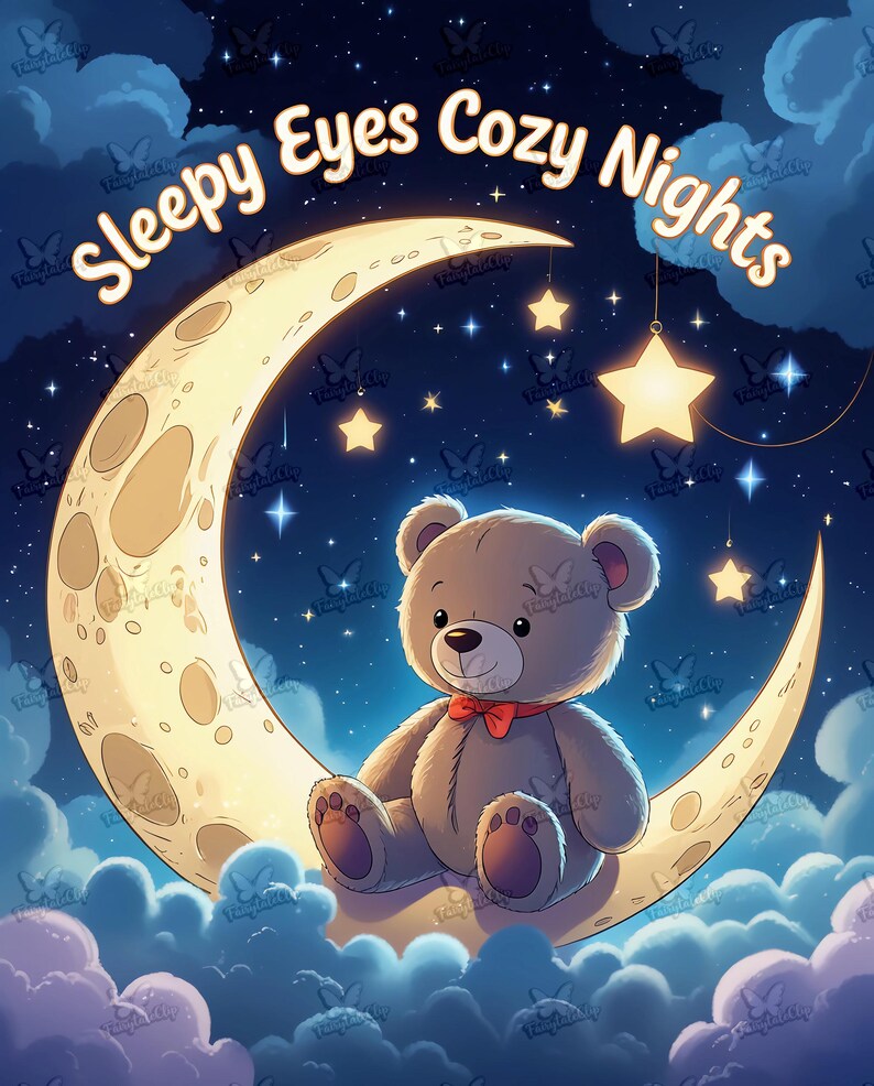15 Nursery Animal Posters With Quotes, Teddy Bear Cat Bunny Owl on Moon ...
