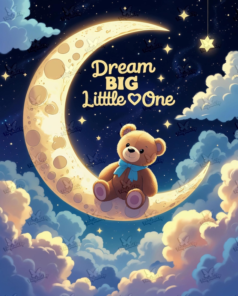15 Nursery Animal Posters With Quotes, Teddy Bear Cat Bunny Owl on Moon ...