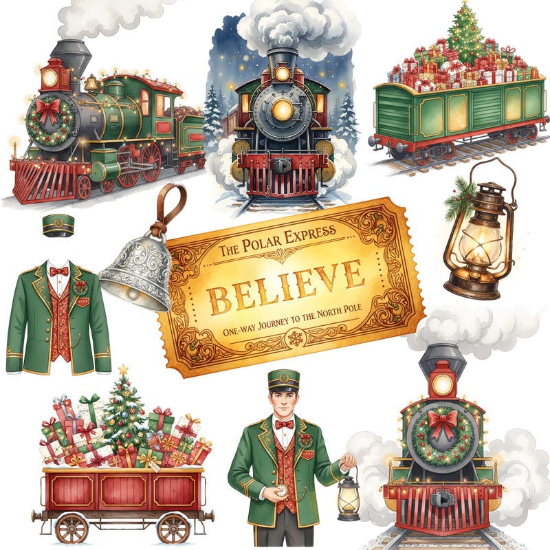 Polar Express Clipart - Etsy