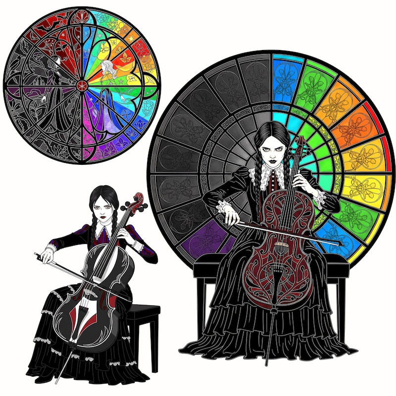 Wednesday Stained Glass Window - Etsy