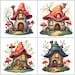Mushroom House Clipart: 18 Whimsical Cottage 18 PNG Images (digital ...