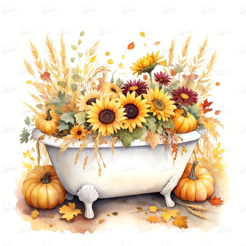 Cozy Watercolor Fall Clipart | Autumn Leaves, Pumpkin & Warm Tones | 10 ...