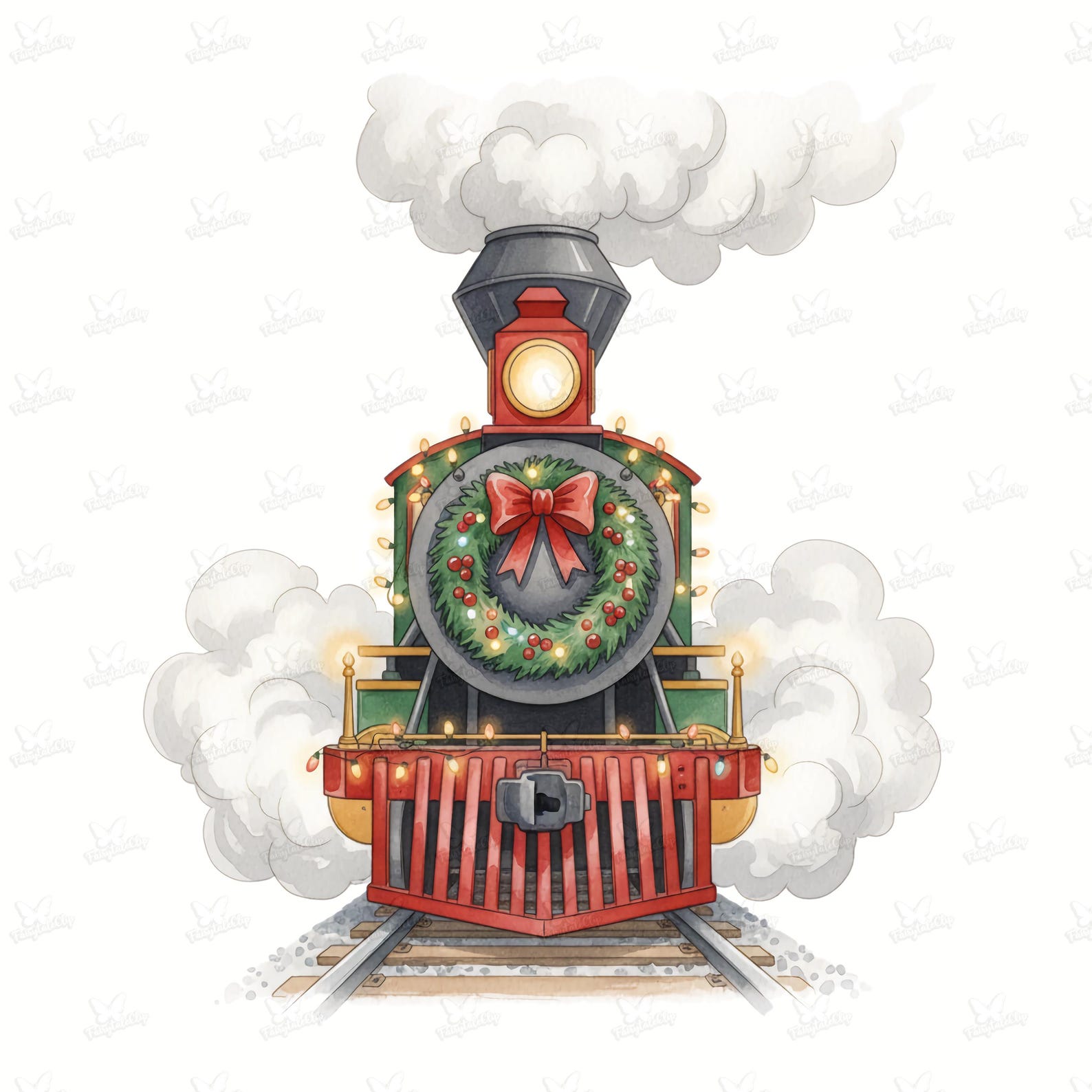 16 Watercolor Polar Express Clipart | Christmas Train PNG | Holiday ...