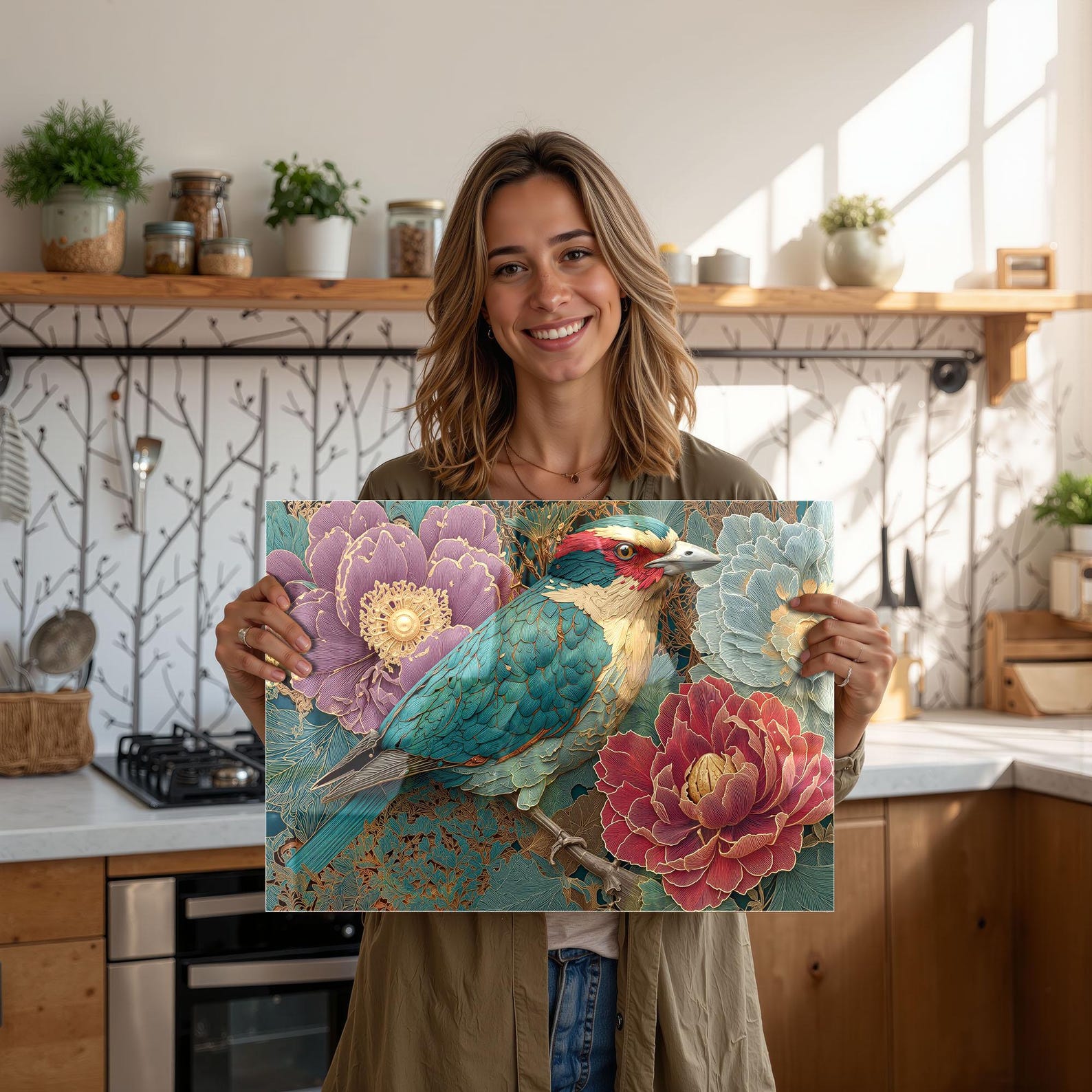 Tempered Glass Backsplash for Kitchen - Easy to Clean, Heat Resistant ...