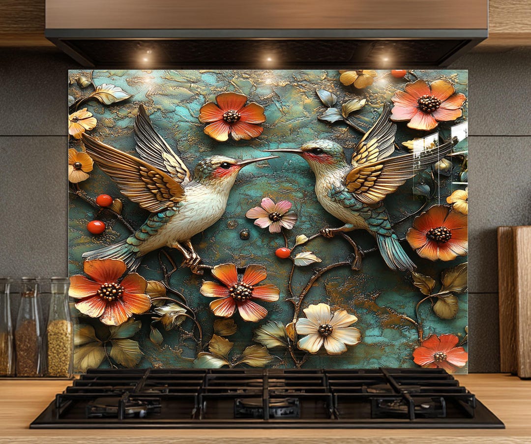 Tempered Glass Backsplash for Kitchen - Easy to Clean, Heat Resistant ...
