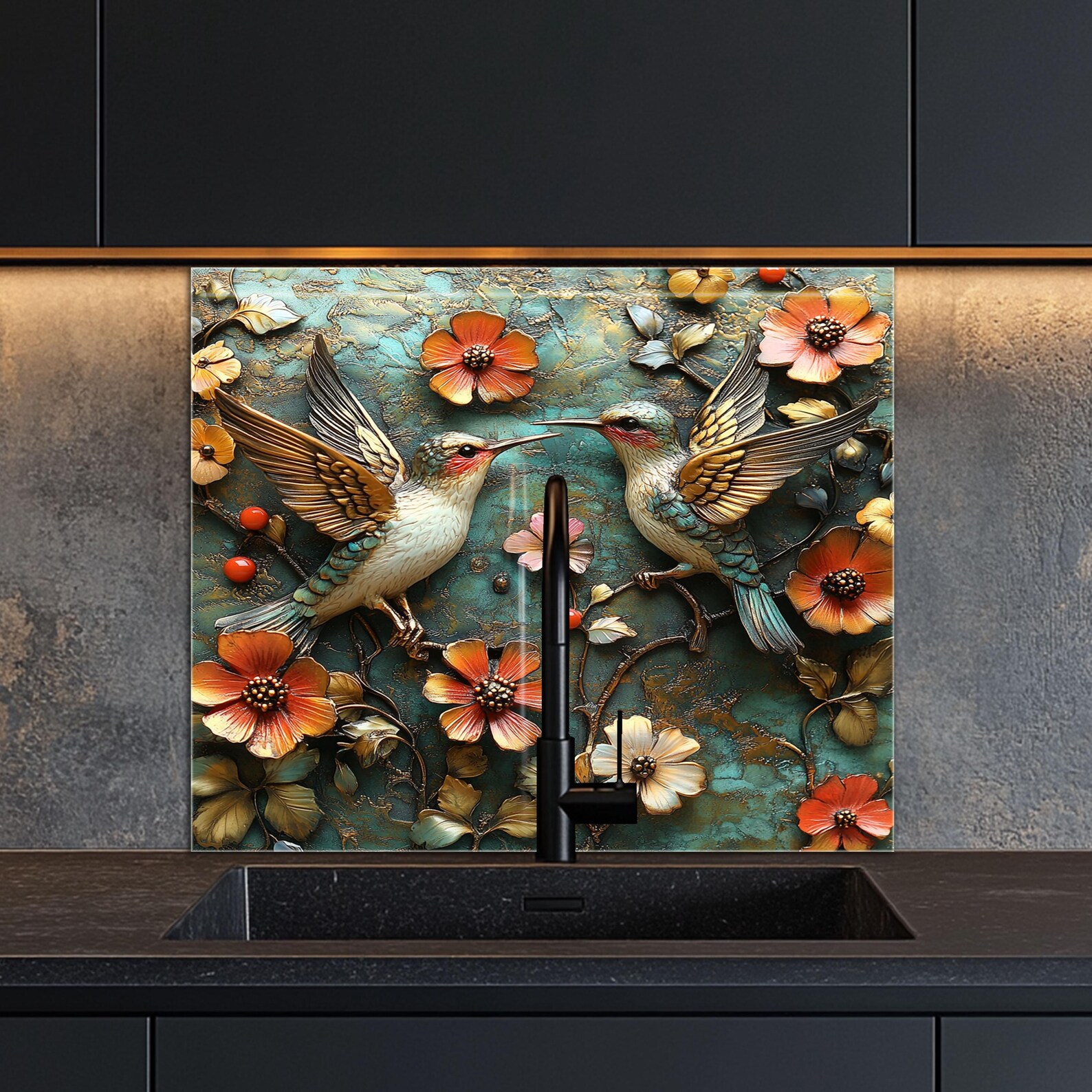Tempered Glass Backsplash for Kitchen - Easy to Clean, Heat Resistant ...