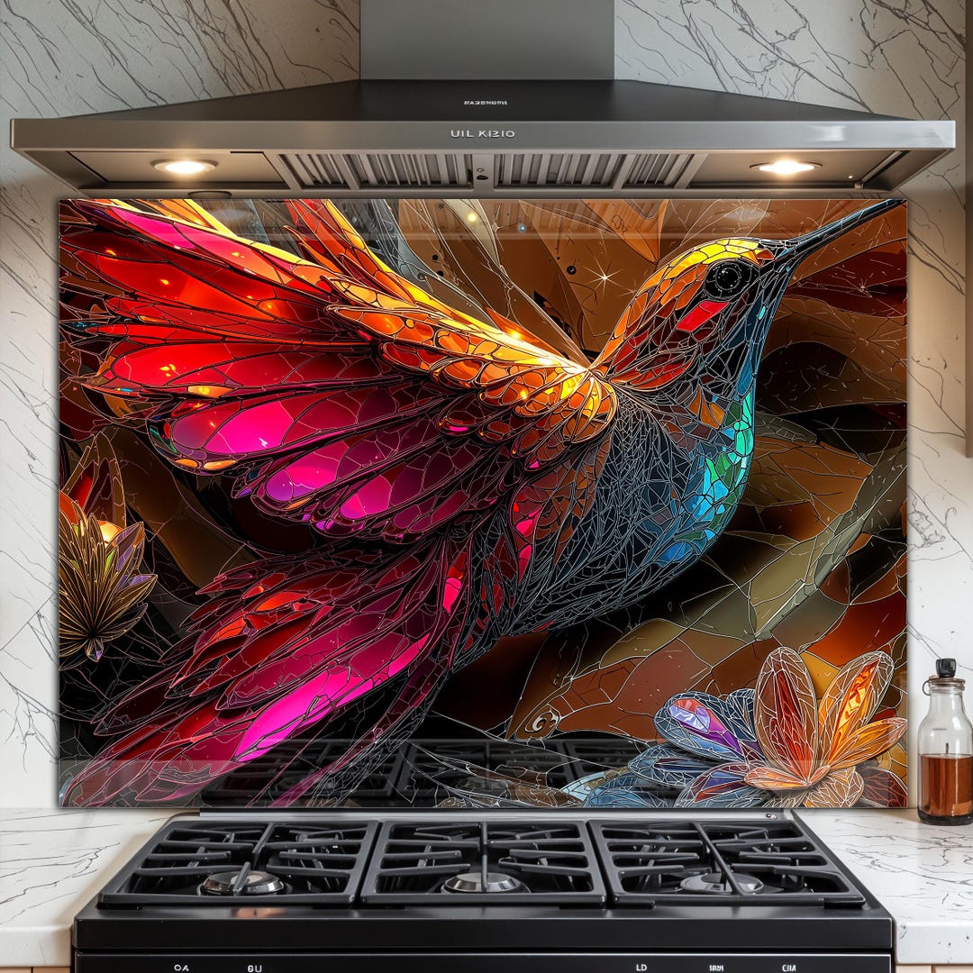 Tempered Glass Backsplash for Kitchen - Easy to Clean, Heat Resistant ...