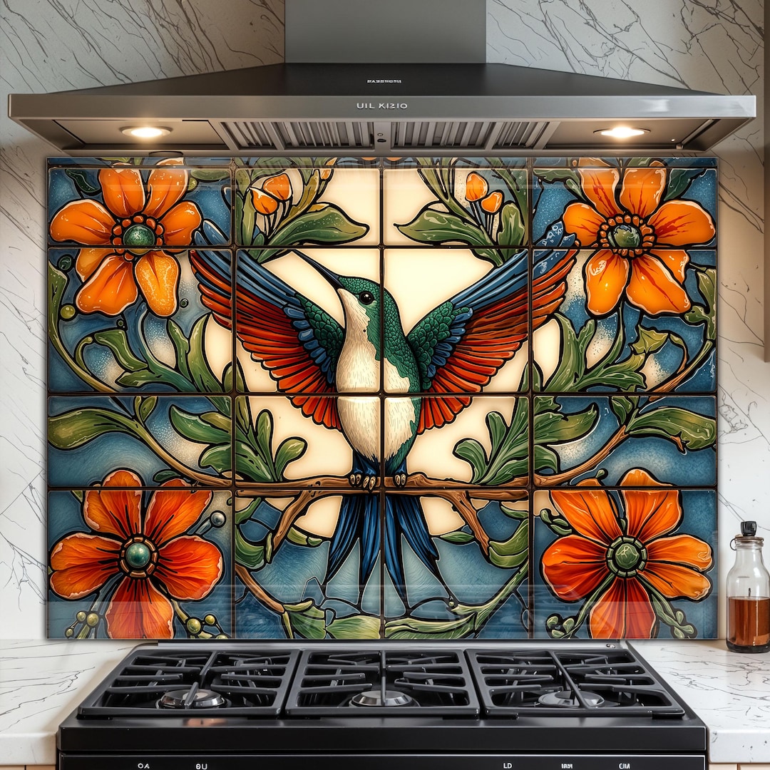 Tempered Glass Backsplash for Kitchen - Easy to Clean, Heat Resistant ...