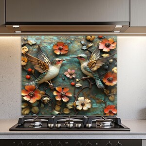 Tempered Glass Backsplash for Kitchen - Easy to Clean, Heat Resistant ...