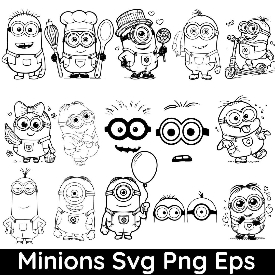 Minions SVG Bundle, Cartoon Clipart (svg, Png, Eps) - Etsy