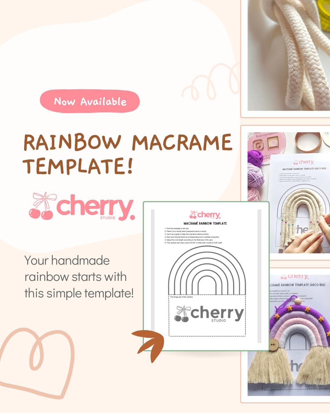 Macrame Rainbow Template With Instructions - Etsy