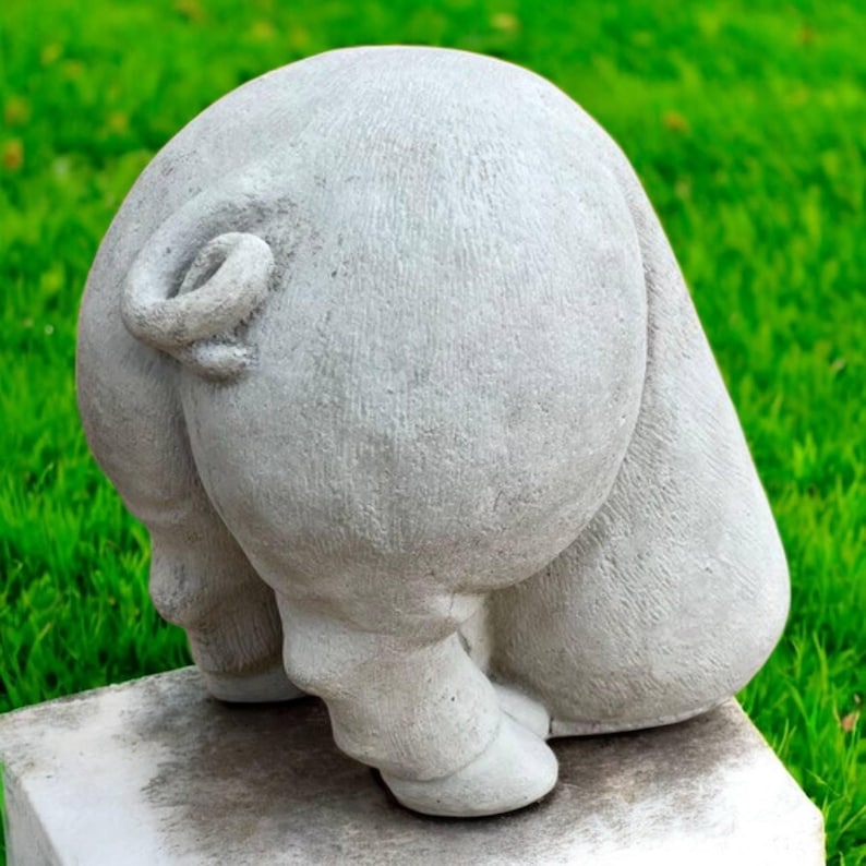 Digging Pig Sculpture, Lawn Animal Decor, Stone Pig Ornament, Farm ...