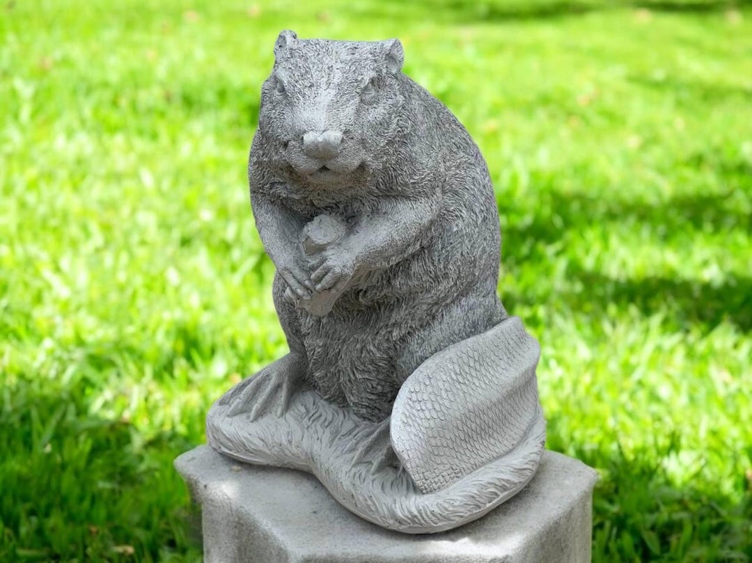 Concrete Beaver Statue, Garden Animal Style, Outdoor Beaver Ornament ...