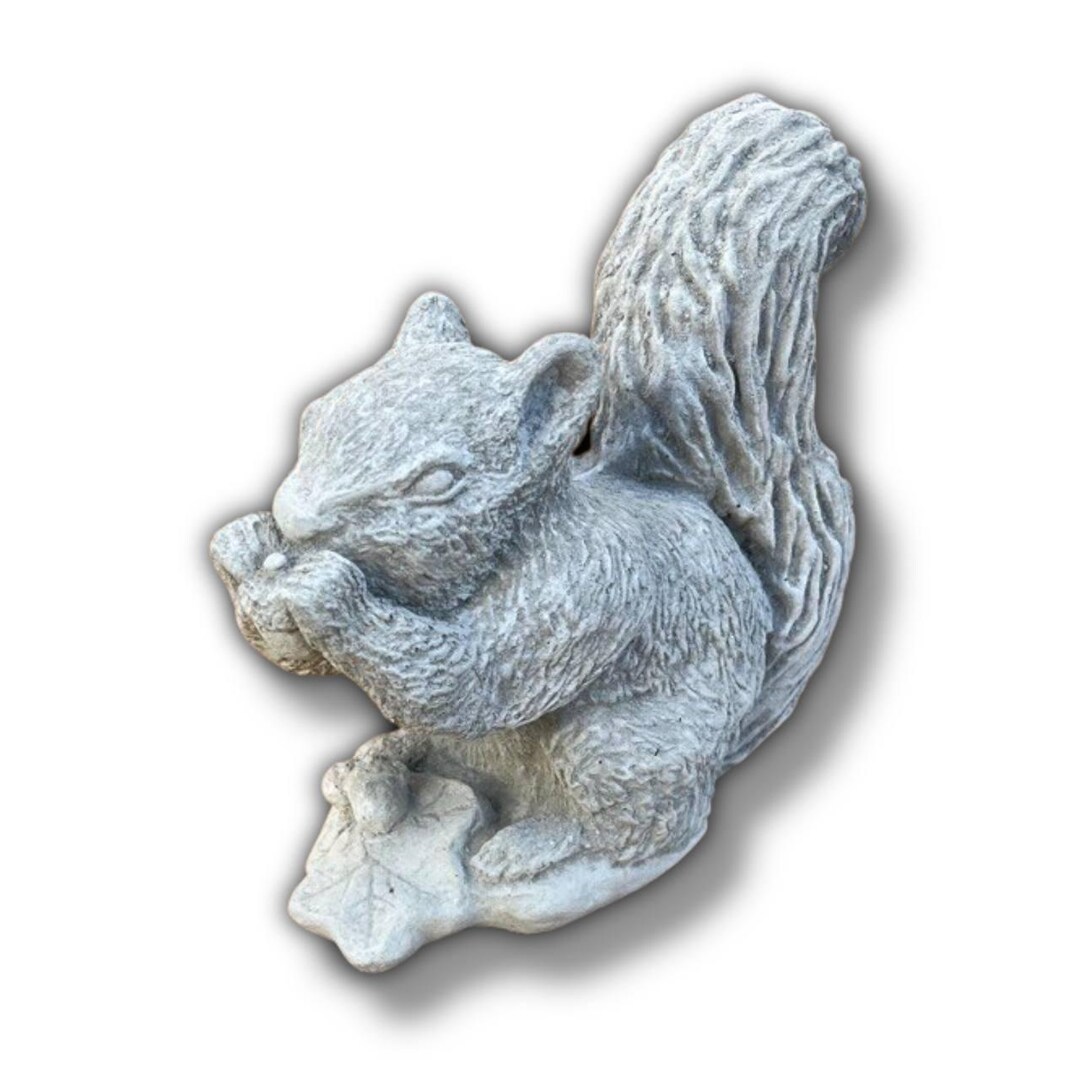 Concrete Squirrel Sculpture, Stone Animal Figurine, Outside Squirrel ...