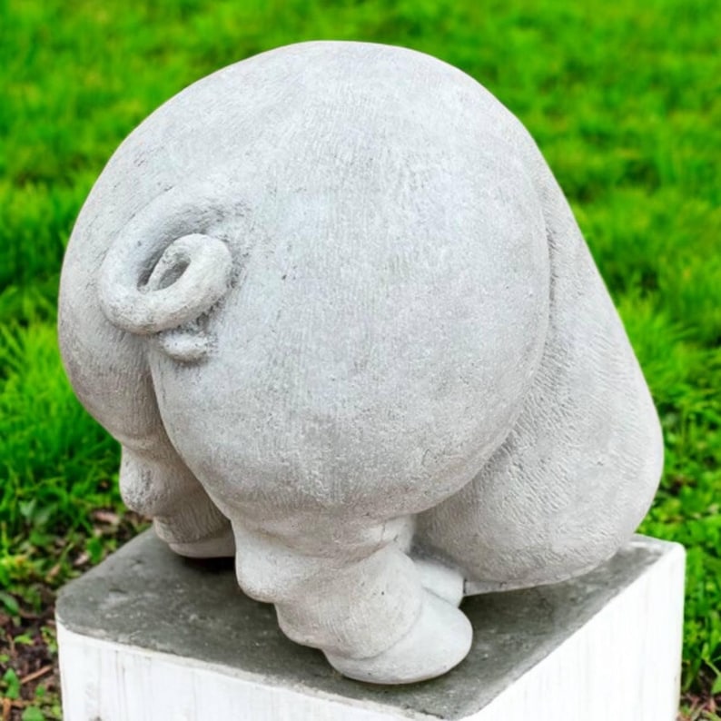 Digging Pig Sculpture, Lawn Animal Decor, Stone Pig Ornament, Farm ...
